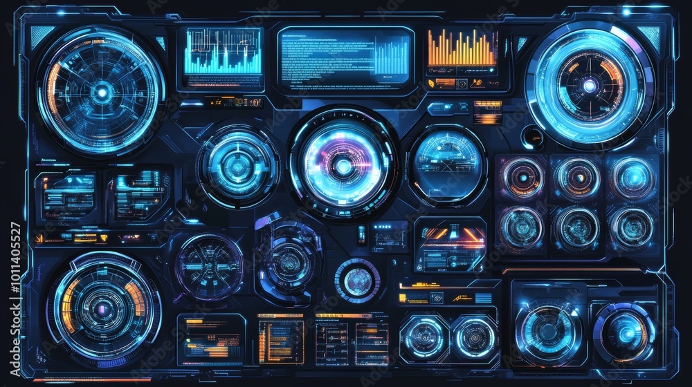 Game background design. Round HUD frames and borders. Tech background ...