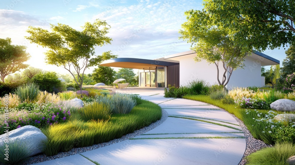 A sustainable landscape architecture project with native plants ...