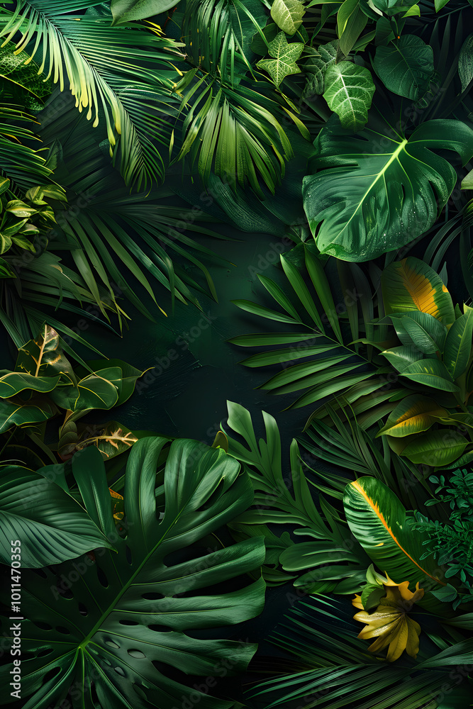 This picture displays a variety of tropical leaves from different types ...