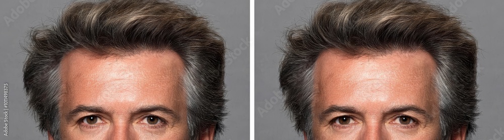 An example of thinning hair being transformed into fuller hair in a ...
