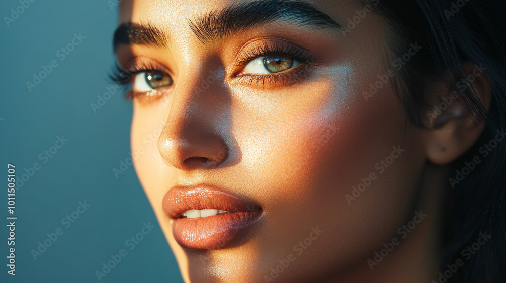 Beauty cosmetics magazine photo of a young adult Arabian woman with ...