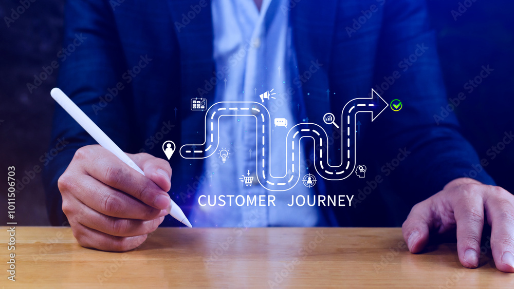 Customer journey concept, marketing and customer behavior analysis ...