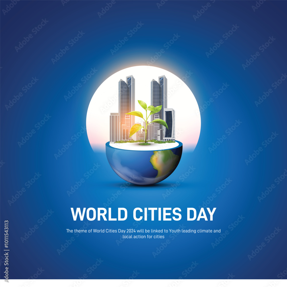 world cities day. world cities day creative poster, banner, postcard ...