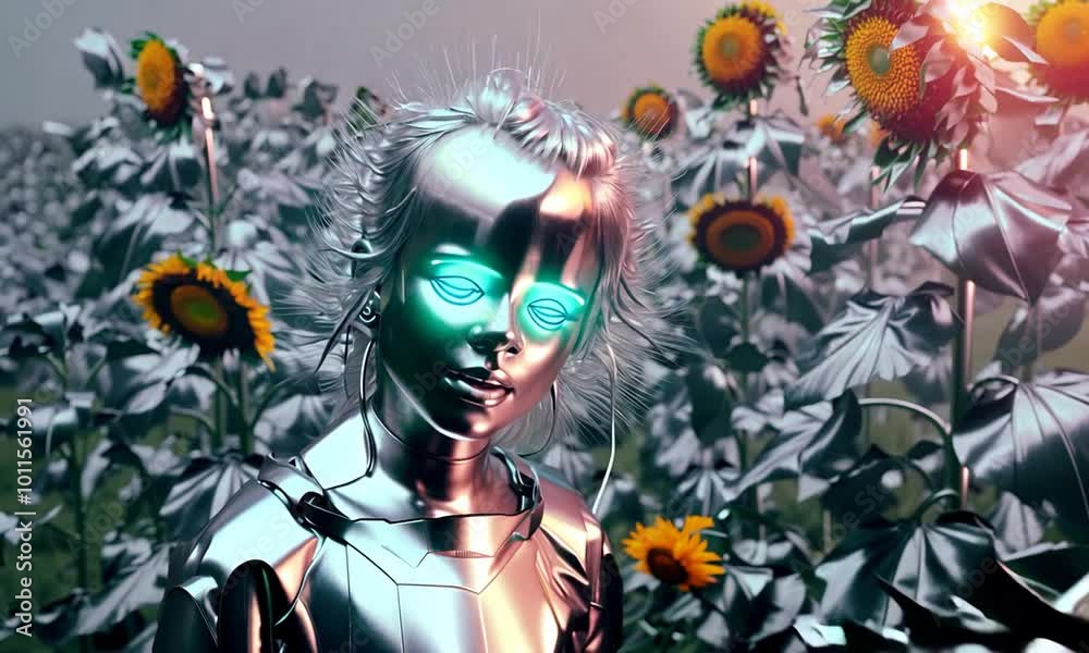 Child Robot in a Futuristic Sci-Fi World Description: A futuristic ...