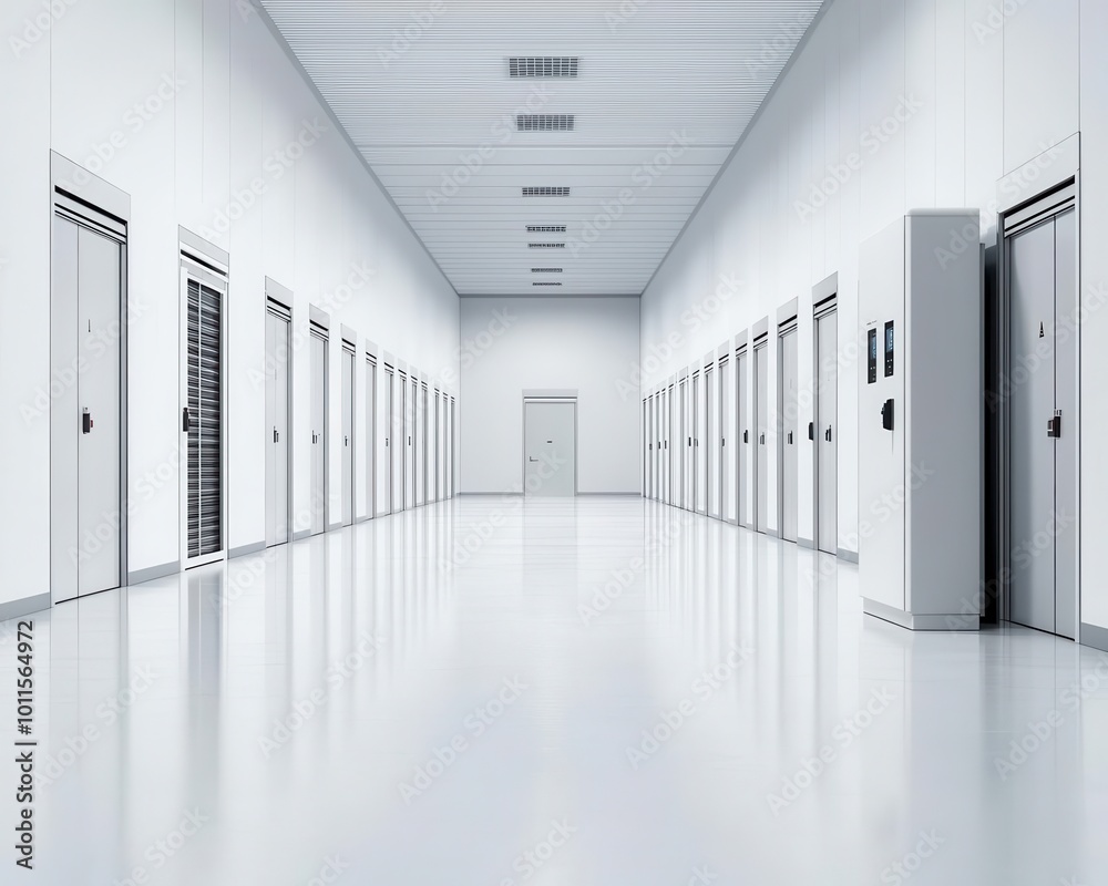 Cold storage warehouse with insulated walls, cold air circulation, and ...