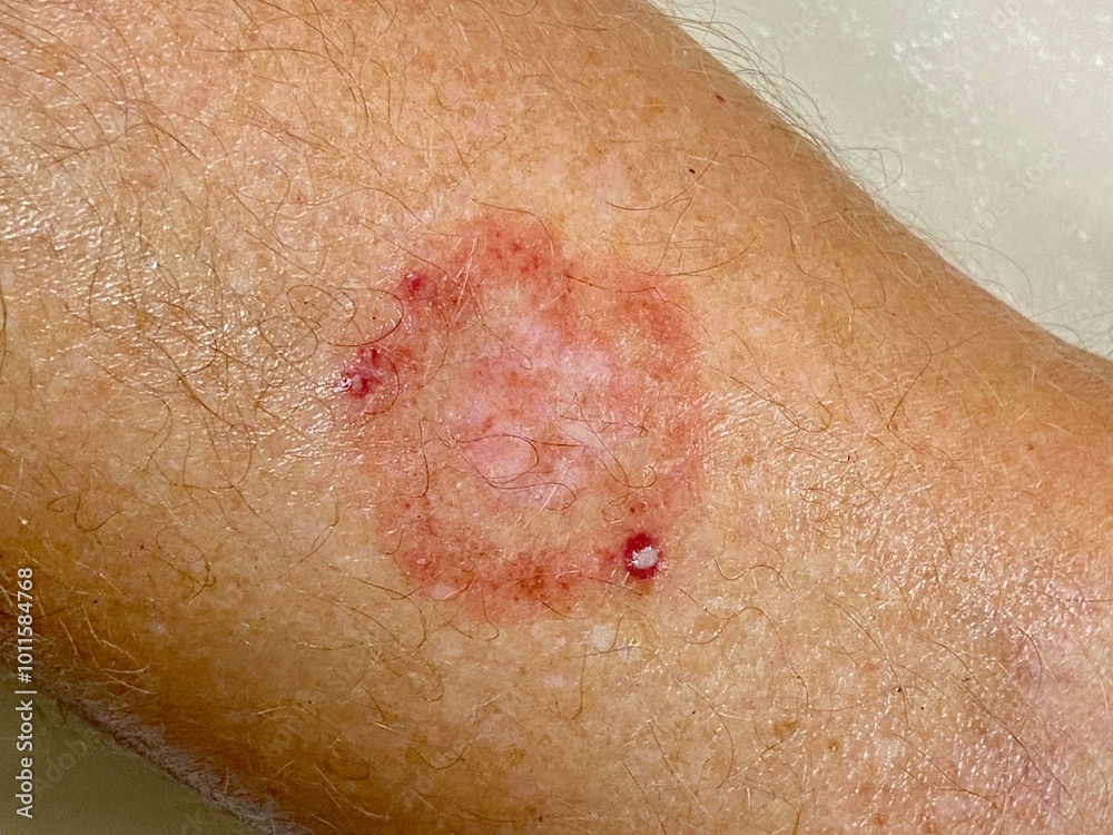 Detail of ringworm patch on skin caused by fungal infection Stock Photo ...