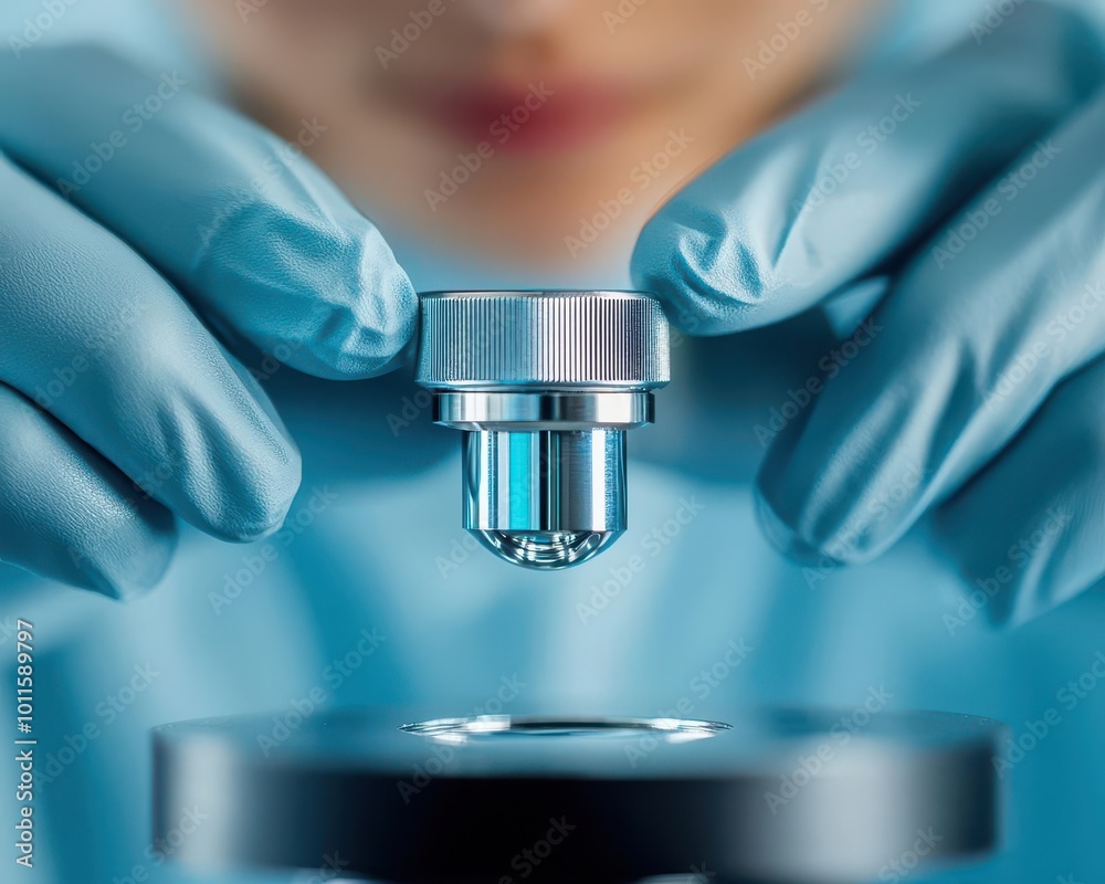 Technician analyzing the modulus of elasticity on steel sample using a ...