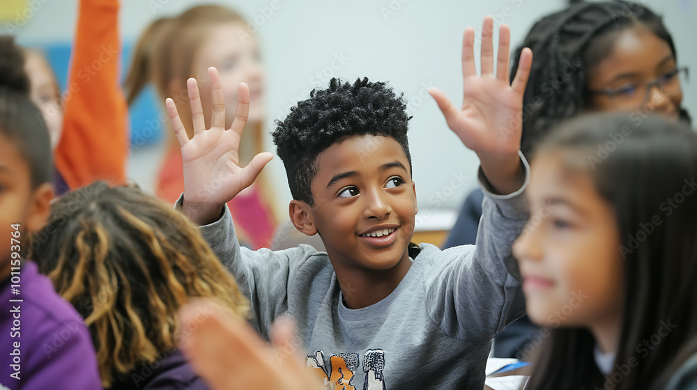 Smiling teacher gently helping a child with a math problem, creating a ...