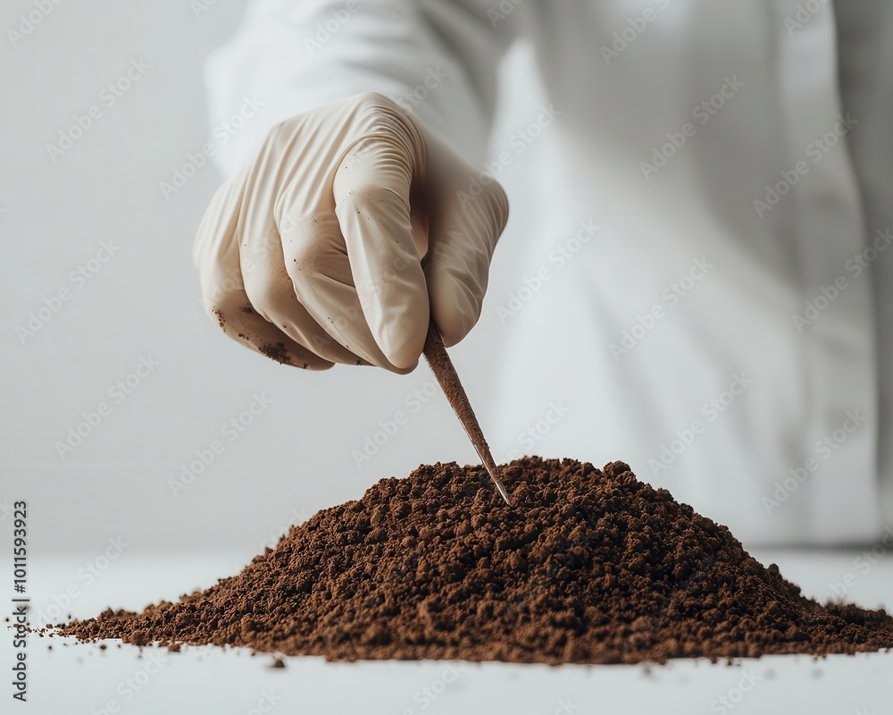 Lab worker conducting plasticity index test on clay soil samples, Clay ...