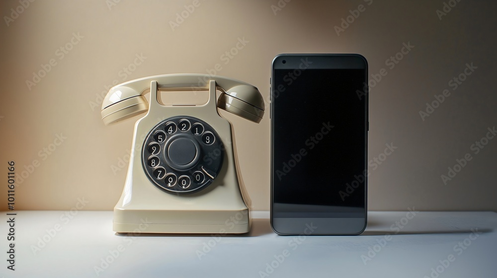 Technological development of mobile telephony presented in the picture ...