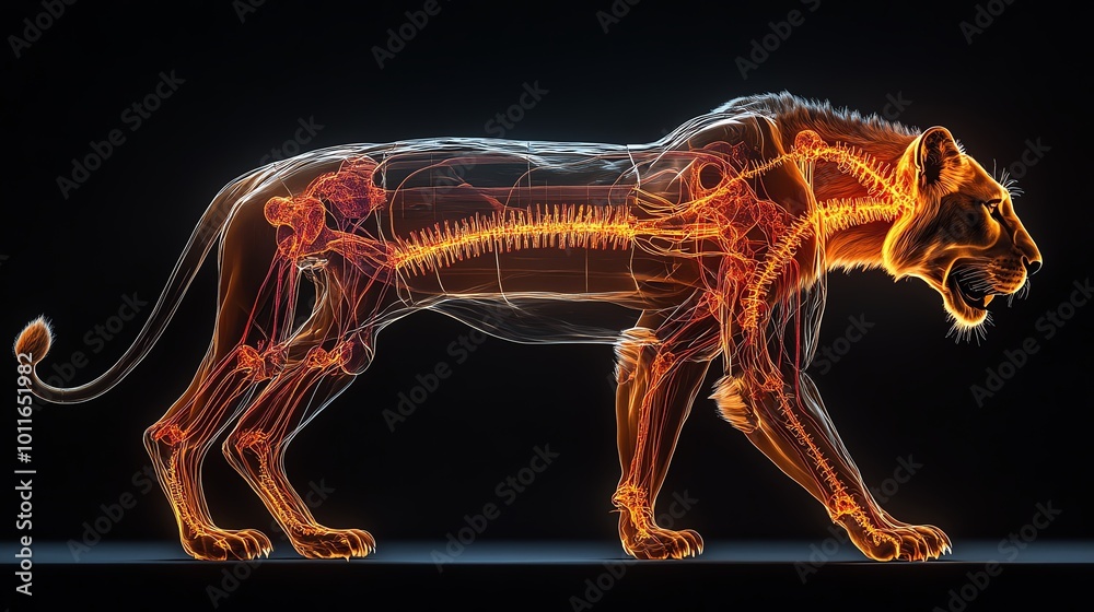 Crosssection of a lion s nervous system with aggression and hunting ...