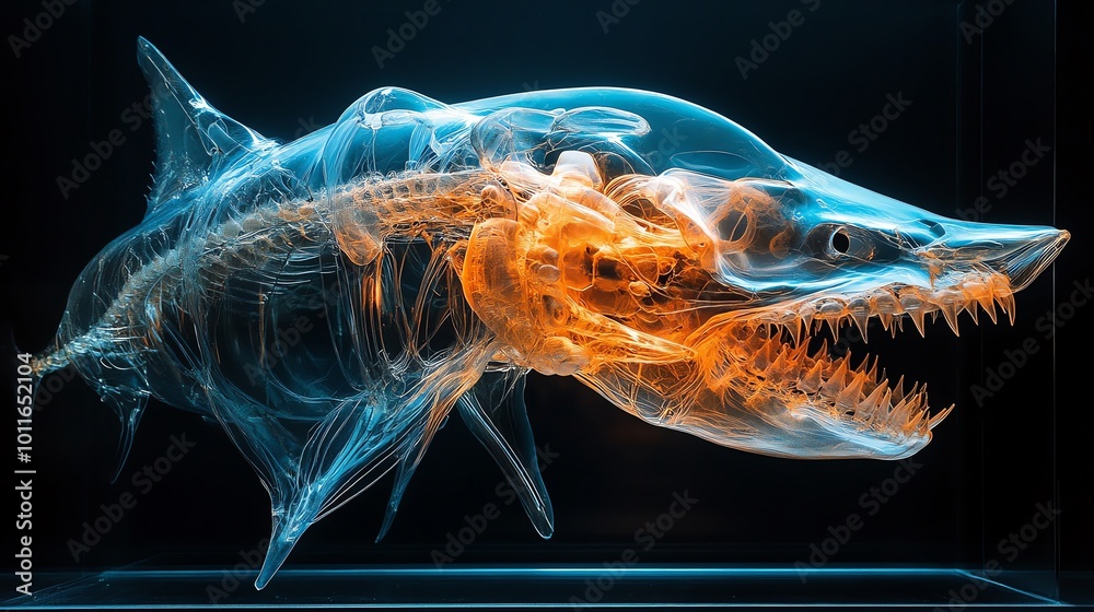 Crosssection of a shark s nervous system with sensory adaptation for ...