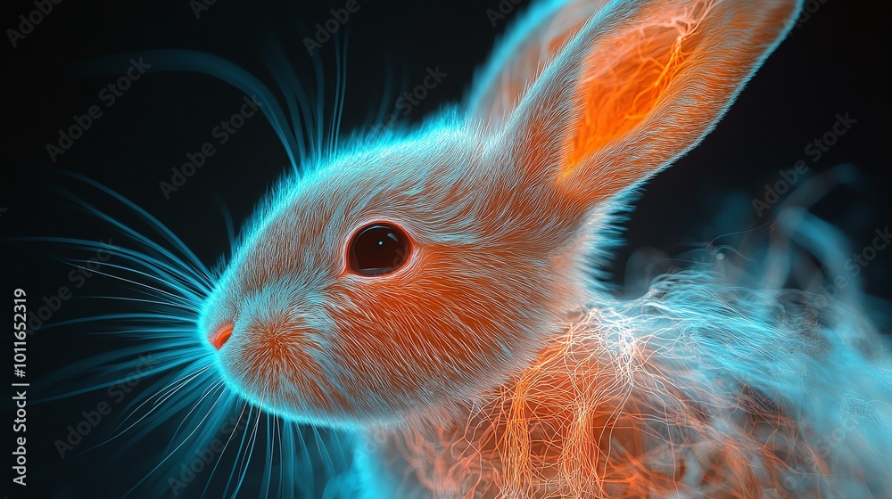 Neural network of a rabbit s nervous system showing sensory and motor ...