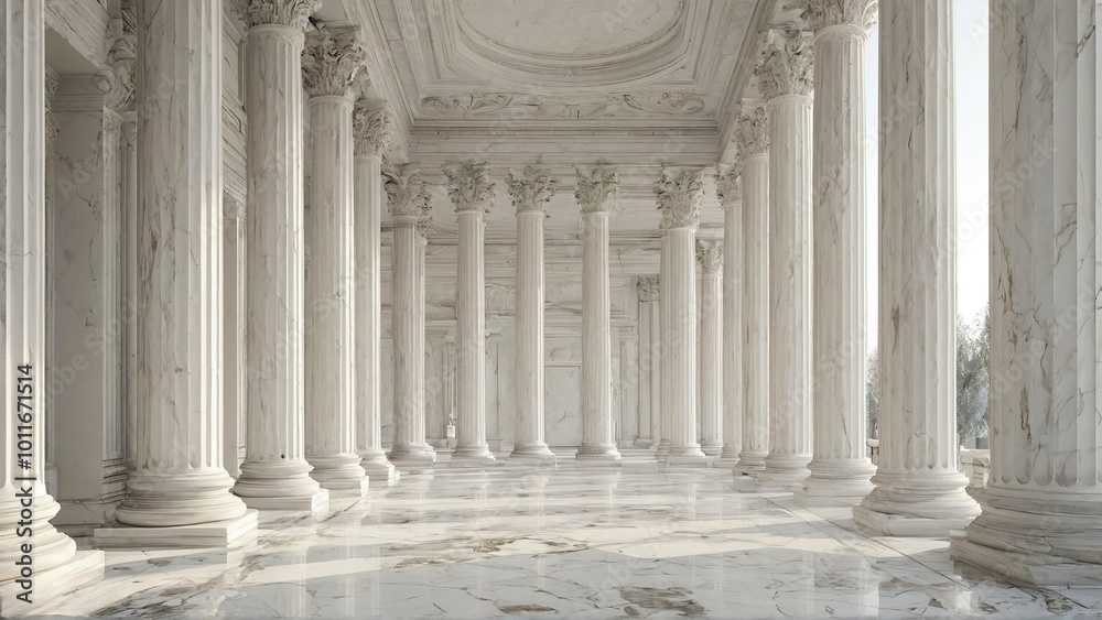 Architecture, classical marble columns - classical design evoking a ...