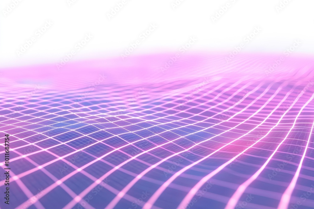 Vibrant digital wave with pink grid lines on a gradient background ...