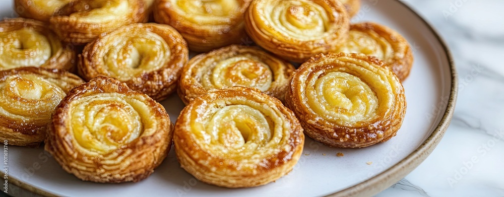 Palmiers Pastry: Sweet, golden-brown swirls of buttery puff pastry ...