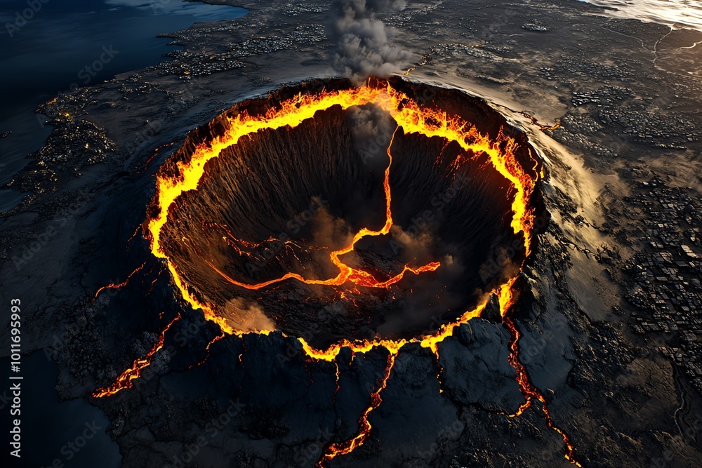 3D digital model of a volcanic crater within the Great Rift Valley ...