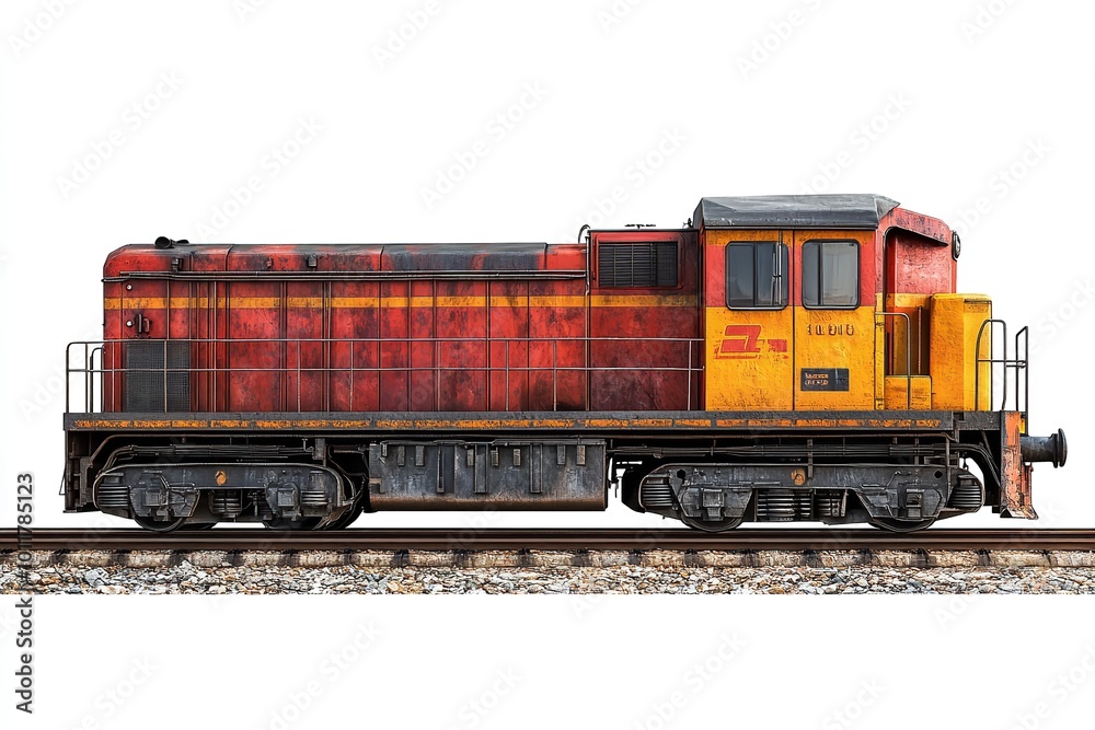 locomotive isolation for vehicle trains on a white backdrop. Generative ...