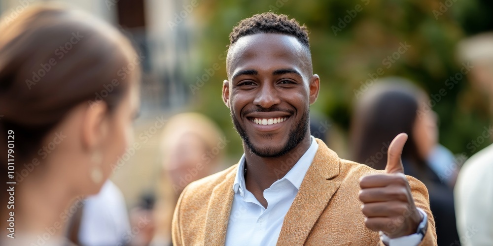 Happy Customer Interacting with Staff: Depict a satisfied customer ...