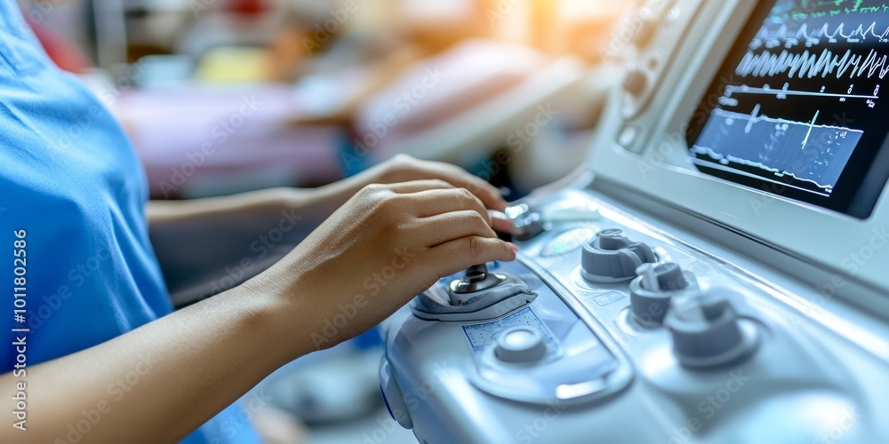 Ultrasound Procedure Visualization: Create an image depicting a ...