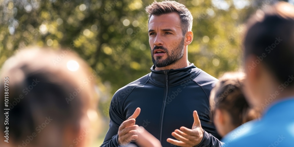 Fitness Coaching Session: Depict a wellness coach leading a fitness ...