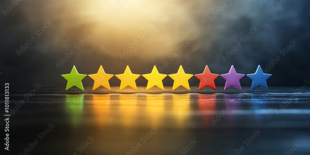 Customer Rating Stars: Create an image of customer rating stars, with ...