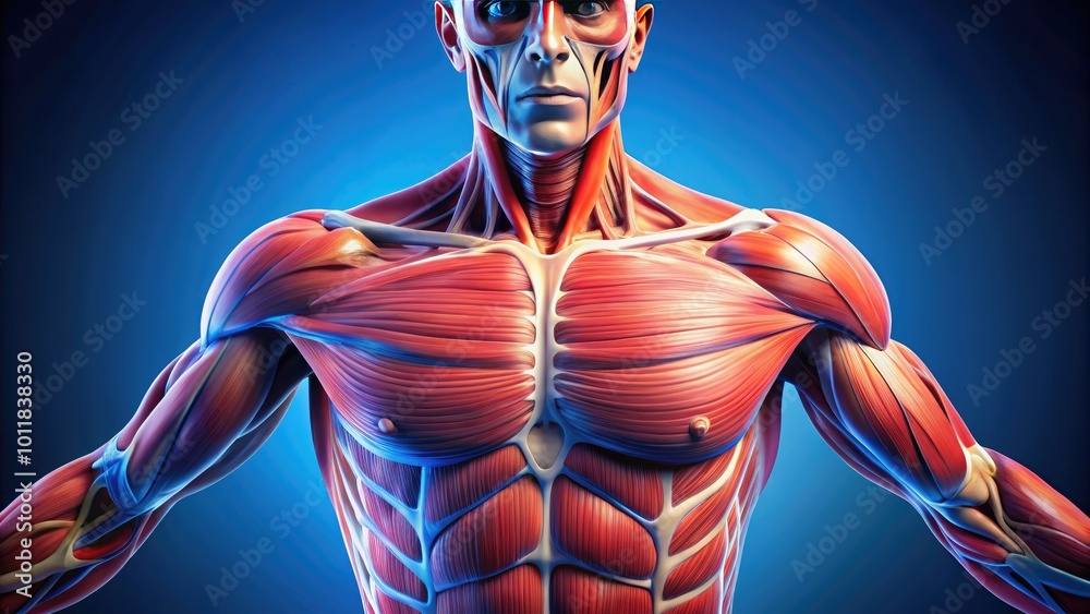 Anatomical Illustration of Pectoralis Major Muscle Location in the ...