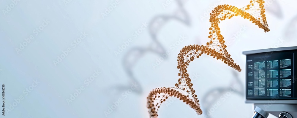 Cloud computing for biotech with genetic datasets and server icons ...