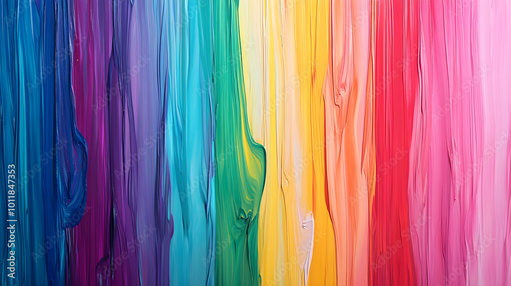 Dry watercolor that is painted in a vertical rainbow pattern and has an ...