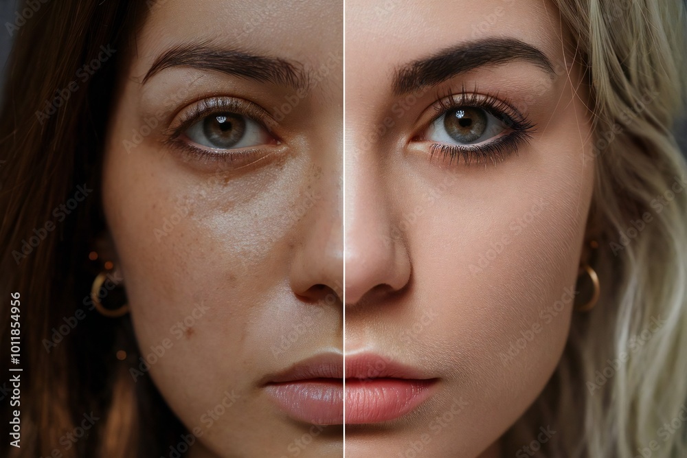 Sunning skin and hair transformation, unattractive to flawless ...