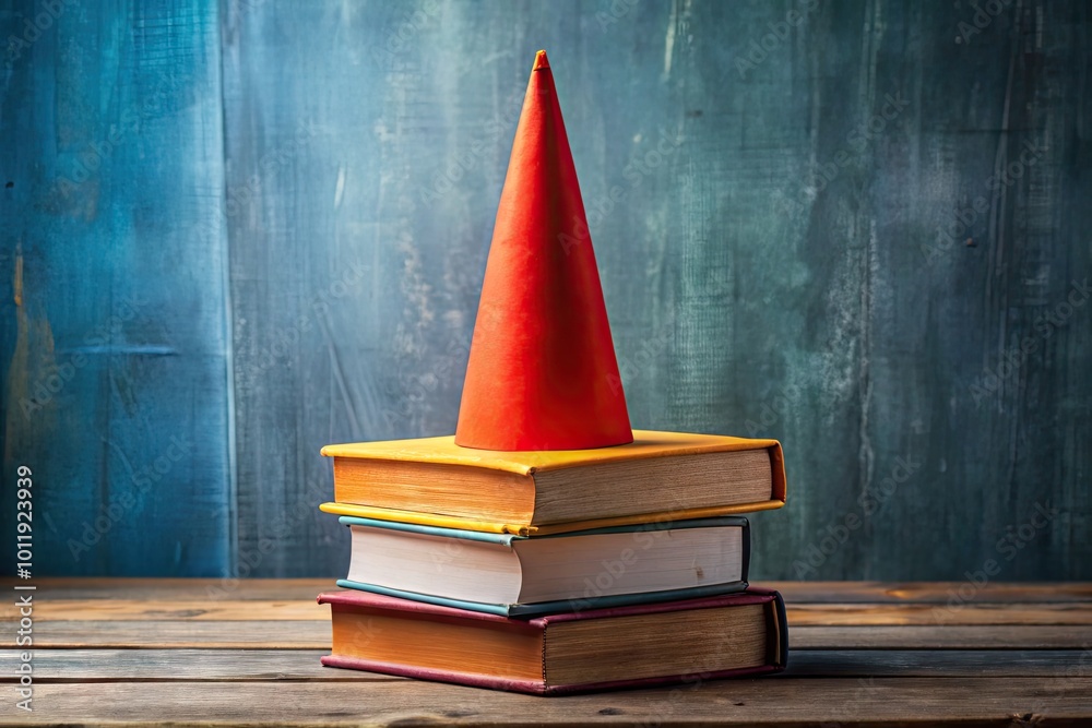 Classic Dunce Cap on a Stack of Books Representing Ignorance and ...