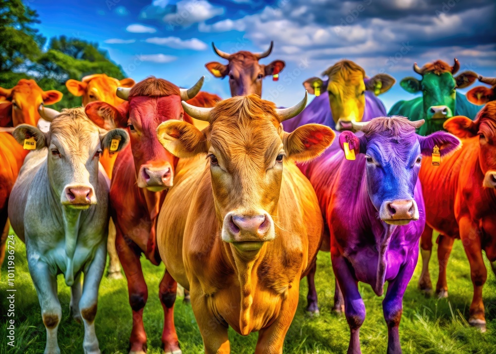 Colorful Cattle Clipart Collection for Creative Projects and ...