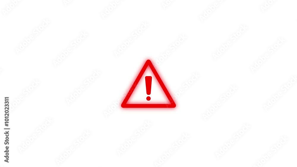 Warning attention sign animation, exclamation mark, attention sign ...