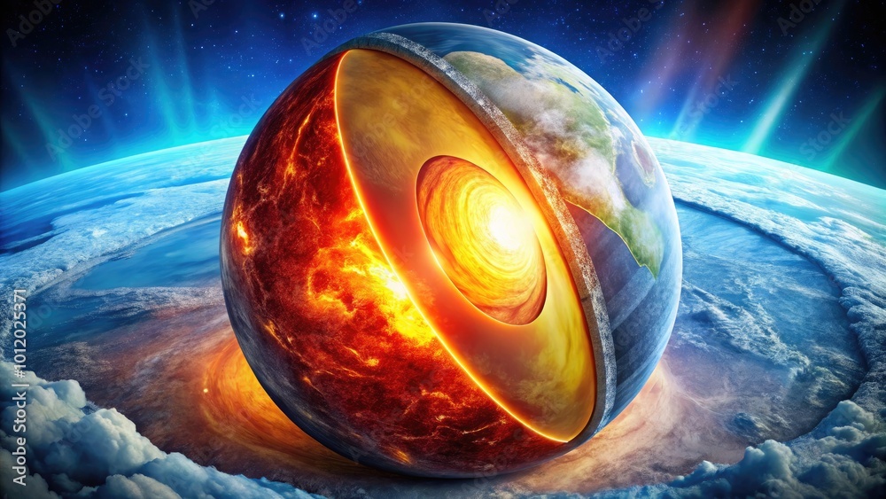 Comprehensive Illustration of Earth's Layers Including Crust, Mantle ...