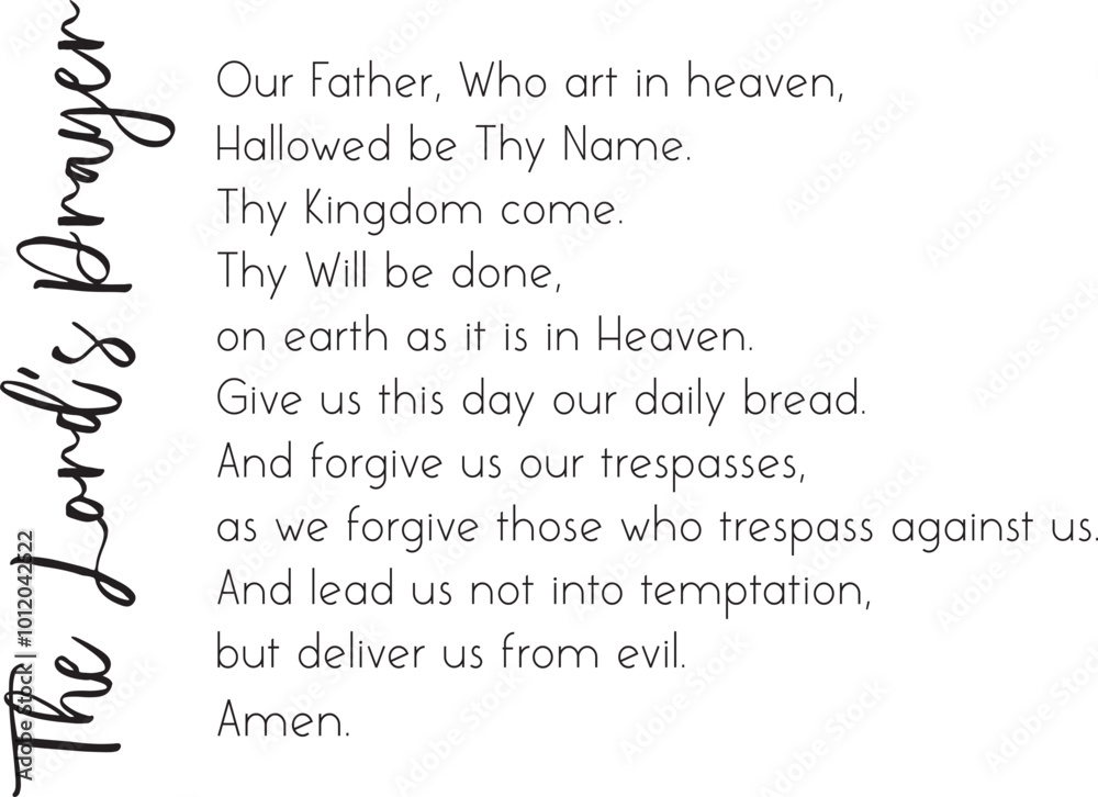 Our Father Who Art In Heaven Hallowed Be Thy Name, The Lord's Prayer ...
