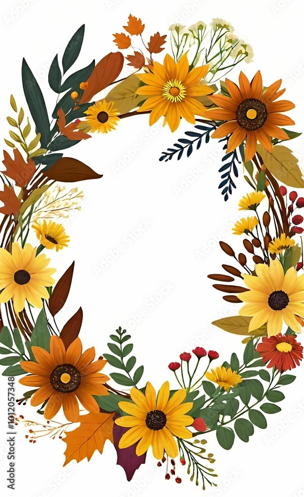 wedding invitation card background design, Autumn wreaths and Fall ...