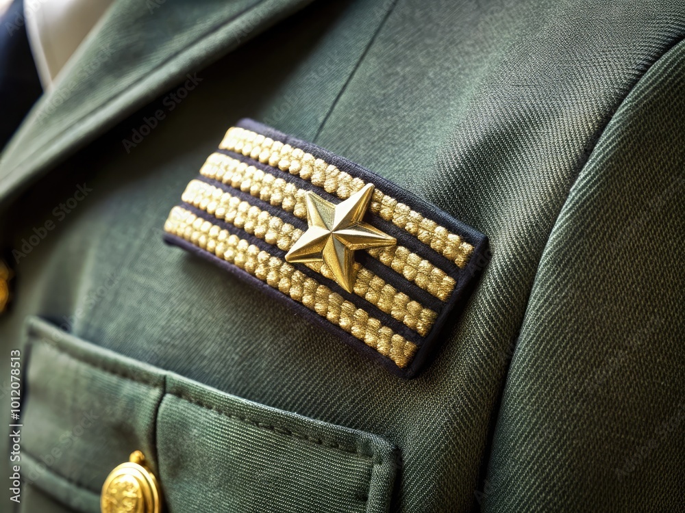 Detailed Close-Up of an LT COL Military Rank Insignia on a Uniform for ...