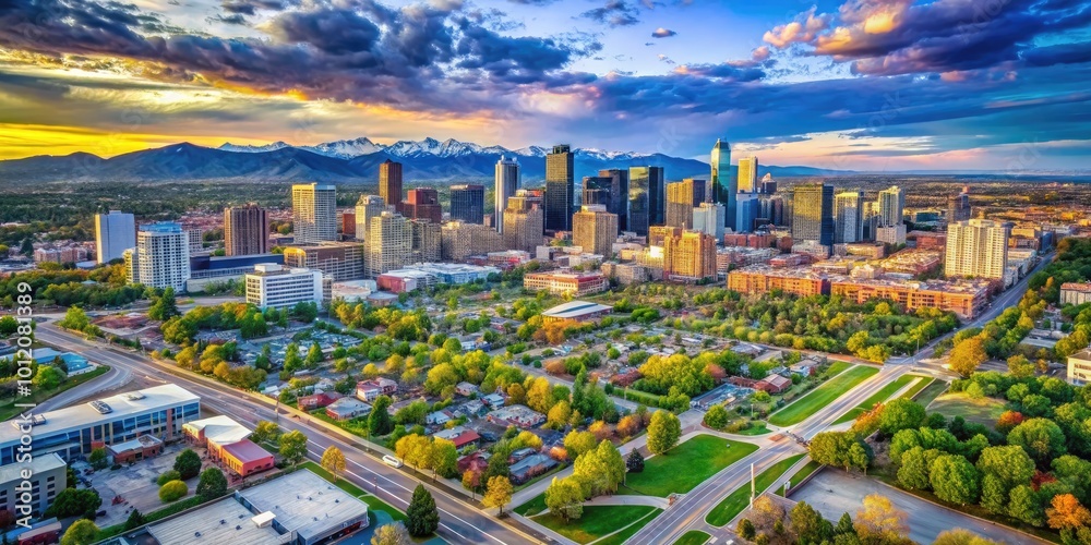 Detailed Denver Colorado Map with Streets, Landmarks, and Geographic ...