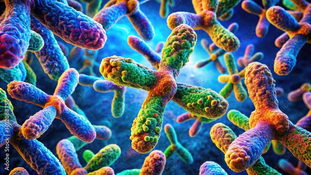 Detailed Image of Chromosomes in a Cell Division Process Highlighting ...