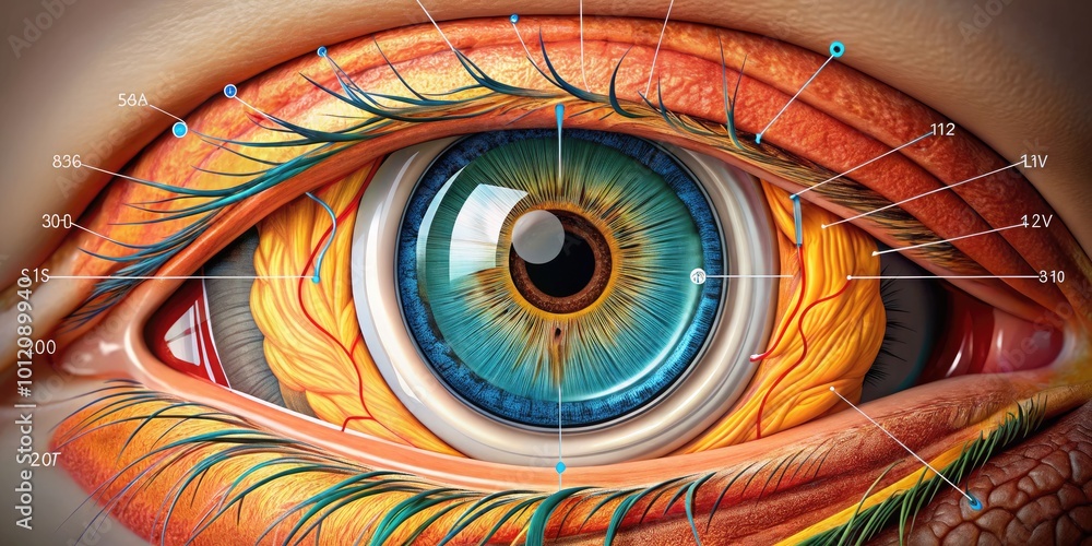 Detailed Labeled Diagram of the Human Eye Anatomy with Descriptions of ...