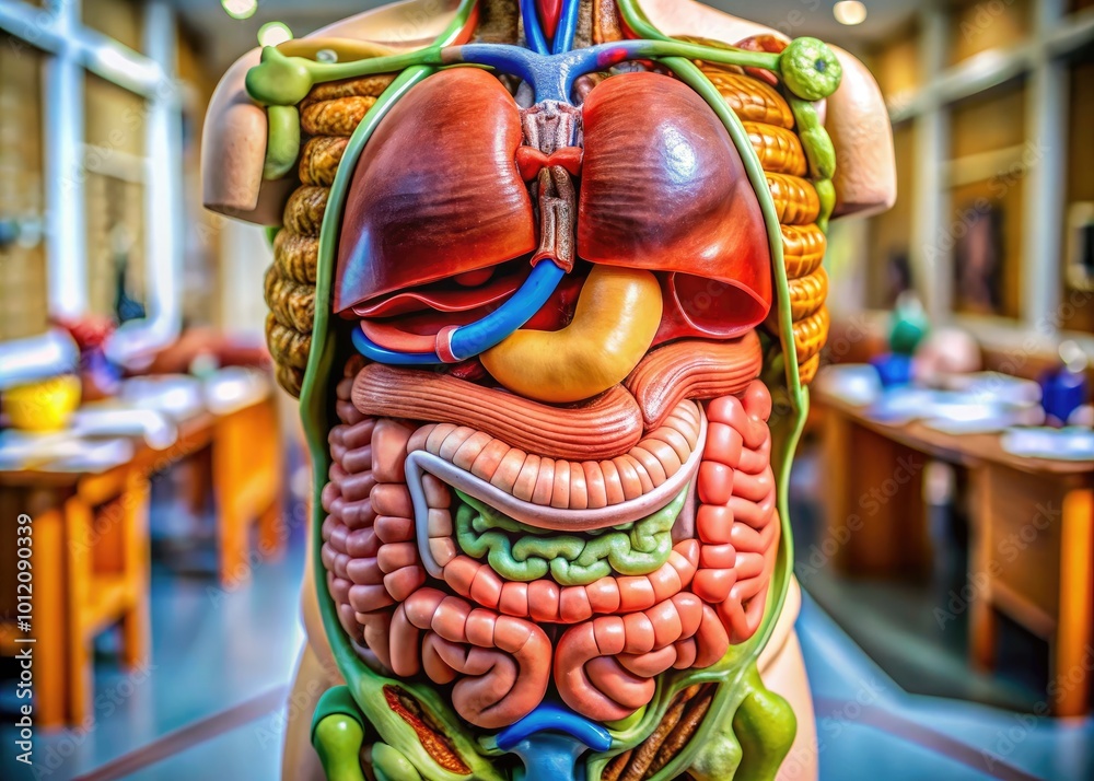 Detailed Labeled Model of the Human Digestive System for Educational ...