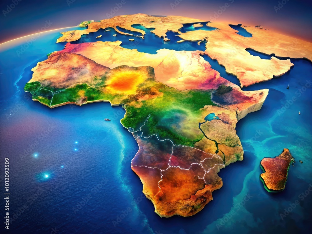 Detailed Map of Africa Highlighting the Expansive Sahara Desert and ...