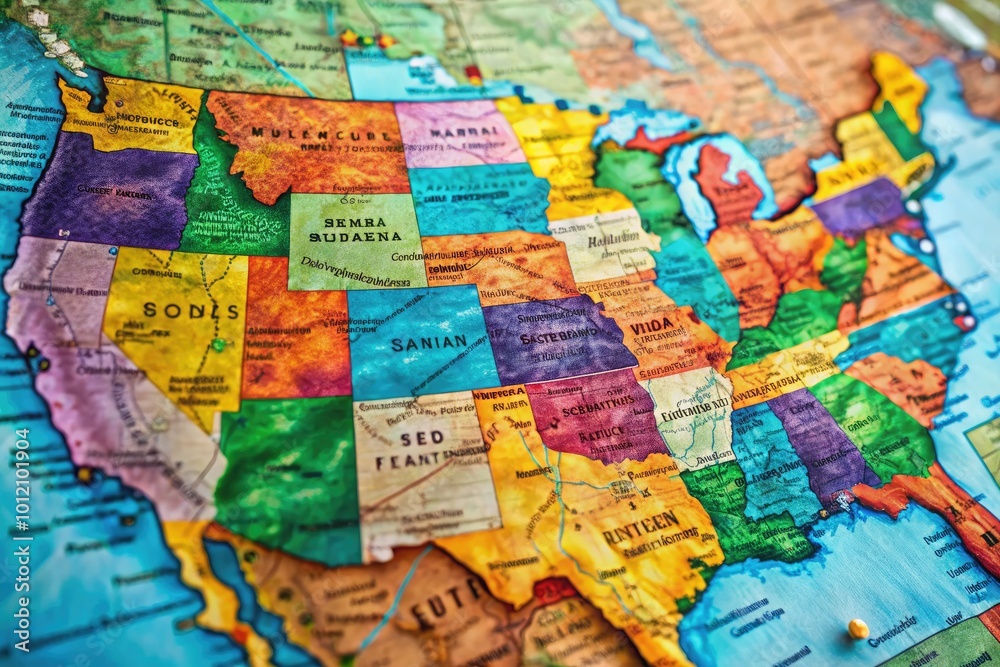 Detailed Map of United States with State Borders and Capital Cities ...