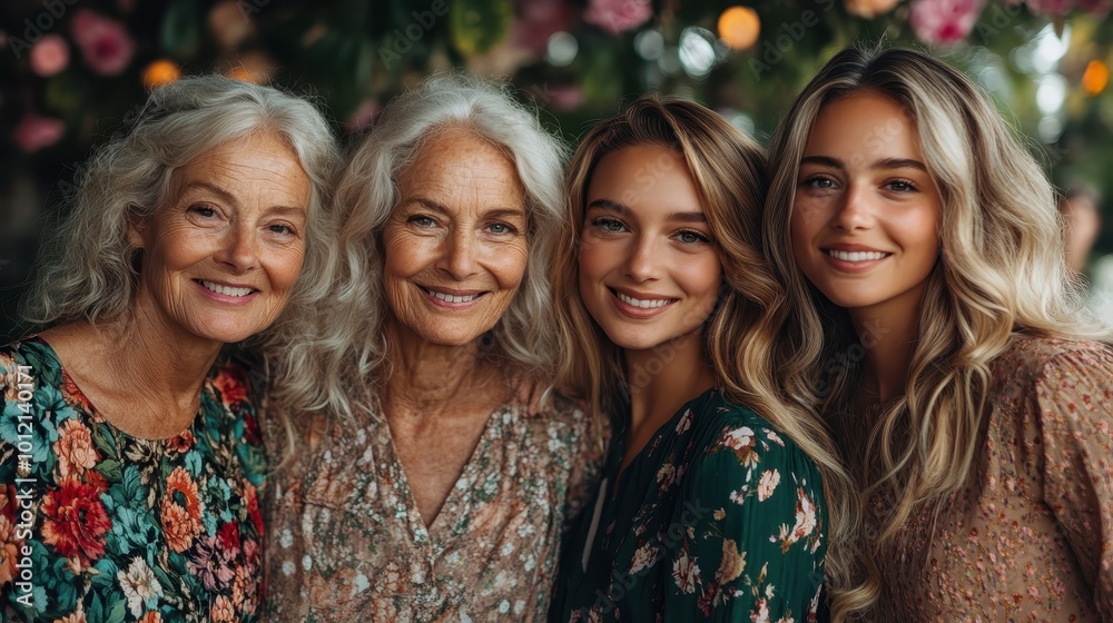 A multi-generational family portrait exudes harmony and love, captured ...