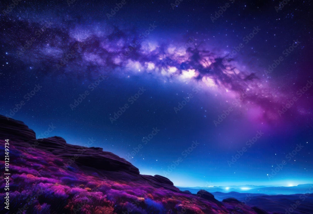 stunning close view vibrant night sky featuring twinkling stars under ...