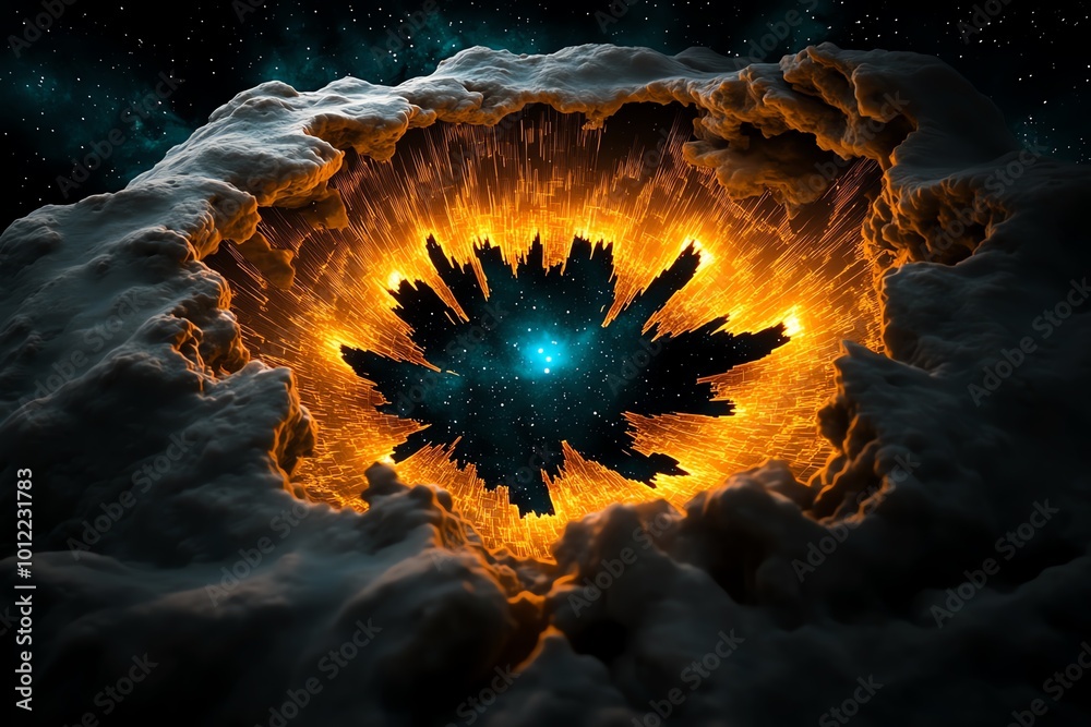 A decaying digital universe where the stars have turned into static ...