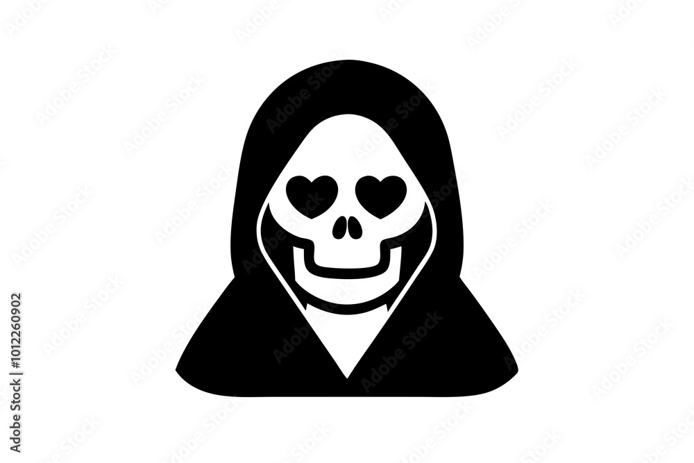 Cartoon Grim Reaper death Halloween emoji. October horror holiday human ...