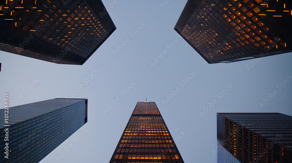 Business Skyscrapers in the Financial District | Modern High-Rise ...