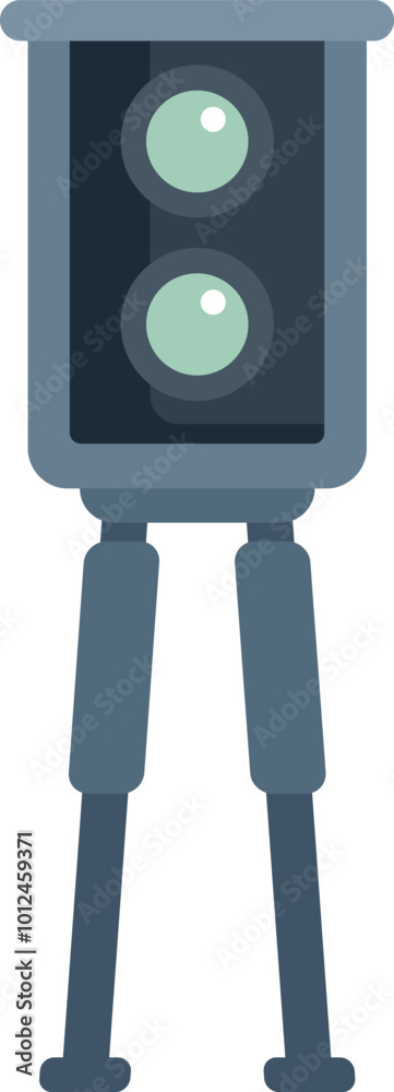 Traffic light showing green signal on tripod, used for road work and ...