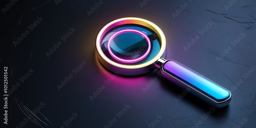magnifying glass, search and internet for information, research and ...
